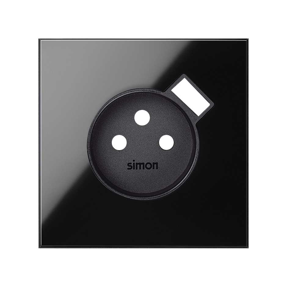 Front face kit for 1 element with 1 socket 2P matte white Simon 100 | SIMON