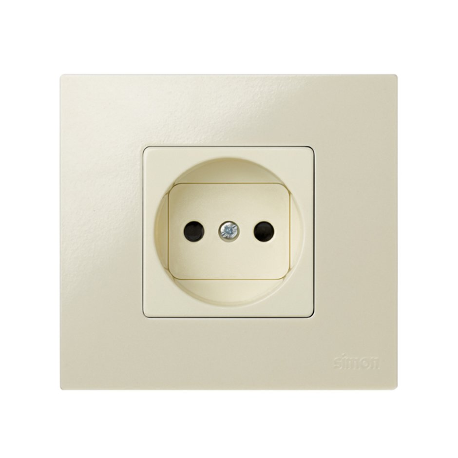 Two-pole socket outlet 16A 250V~ with safety device and screw terminal ...