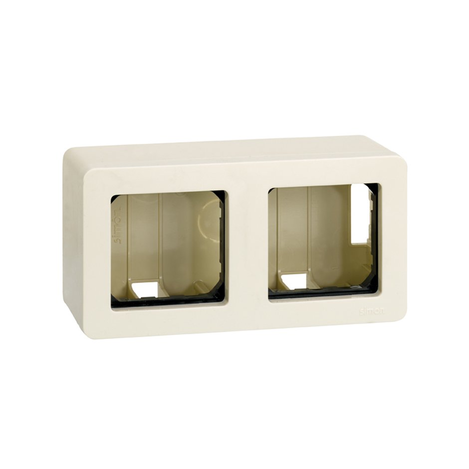 Surface-mount box for 2 elements ivory Simon 27 | SIMON