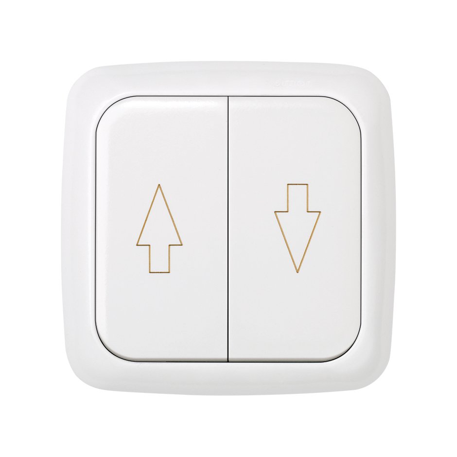 Set of 2 push buttons for blinds 10A 250V~ with latching system white ...