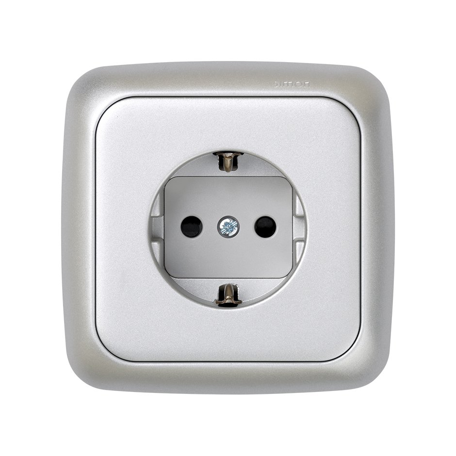 German socket outlet 16A 250V~ with safety device and screw terminal ...