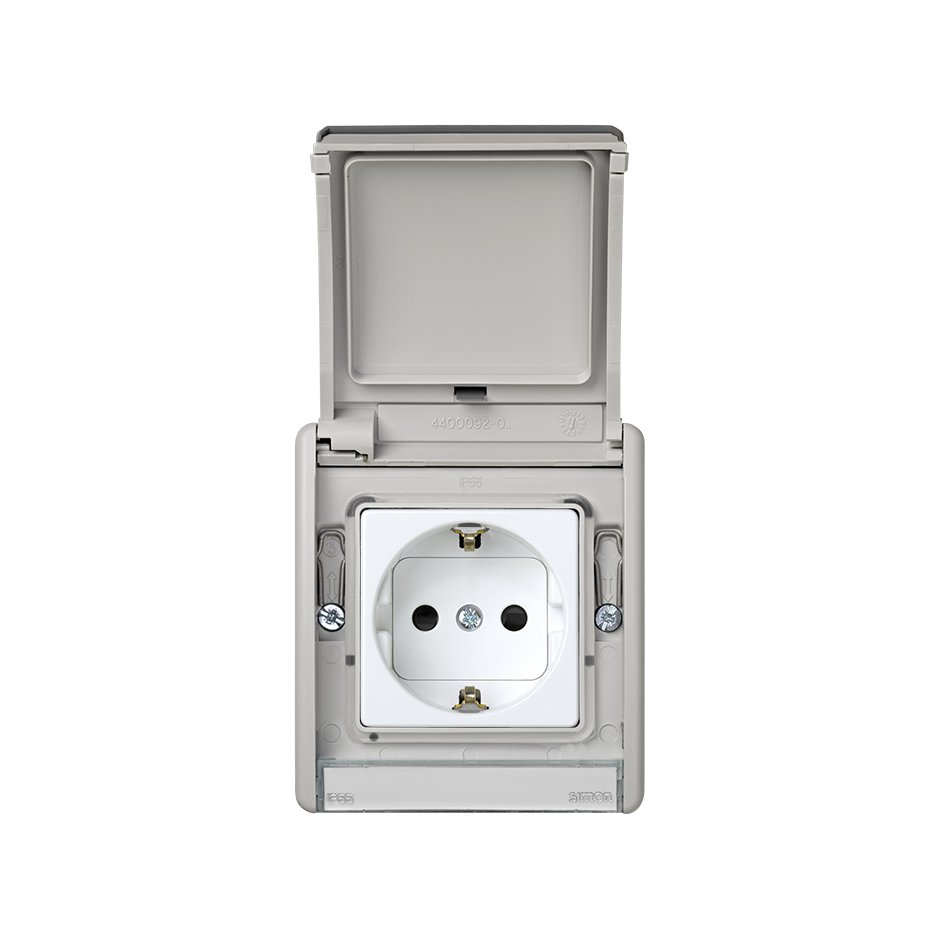 German socket outlet monoblock IP55 16A 250V~ with safety device and ...