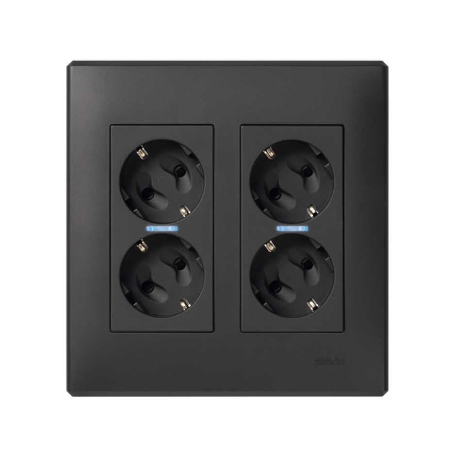 Surface mount or flush-mount wall box kit for 2 double elements with 2 ...