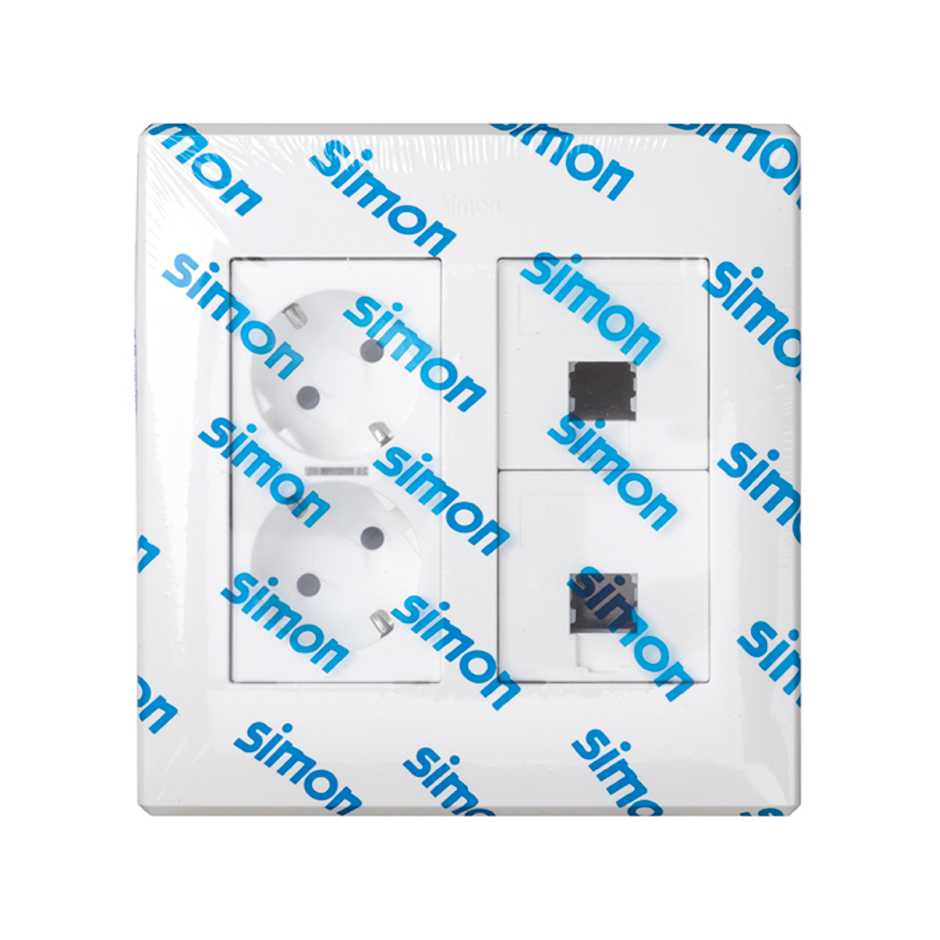 Surface mount or flush-mount wall box kit for 2 double elements with 1 ...