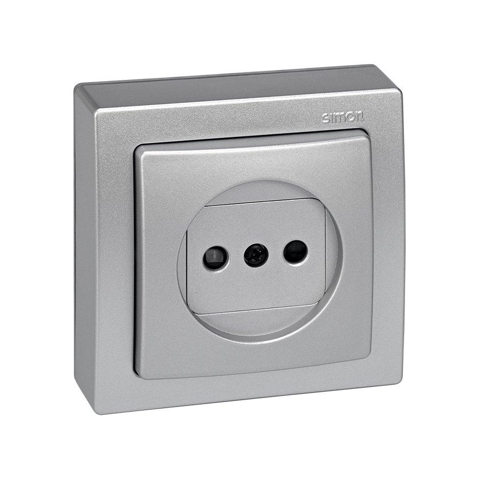 two-pole socket outlet monoblock 16A 250V~ with safety device and screw ...
