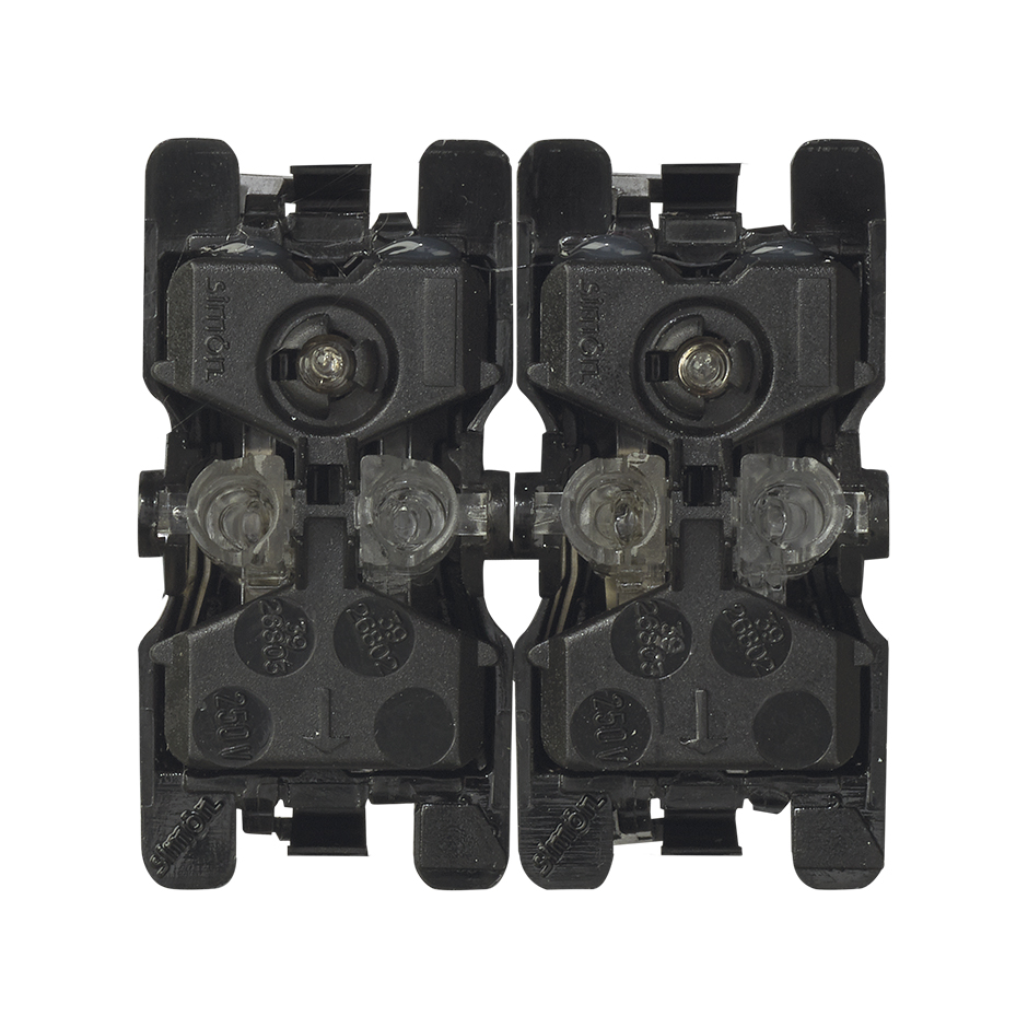 Set of 2 crossover switches 10A 250V~ with built-in blue light and ...