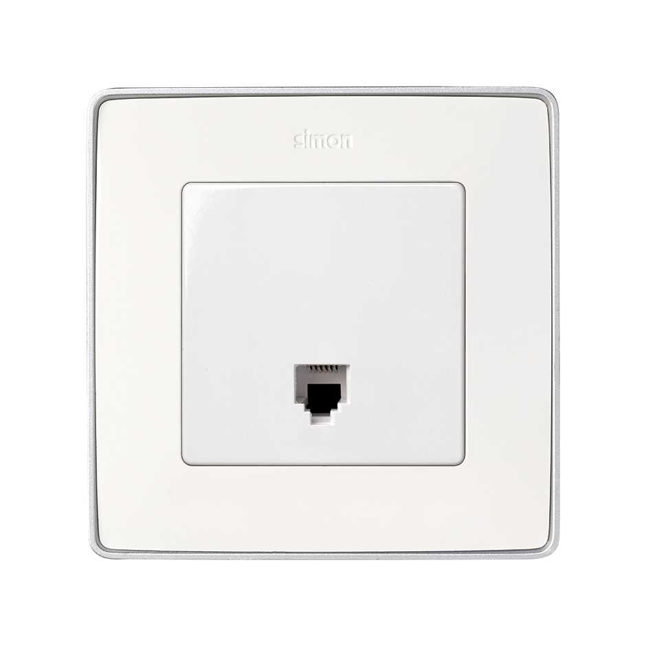 Telephone socket with 6 pins RJ12 white | SIMON