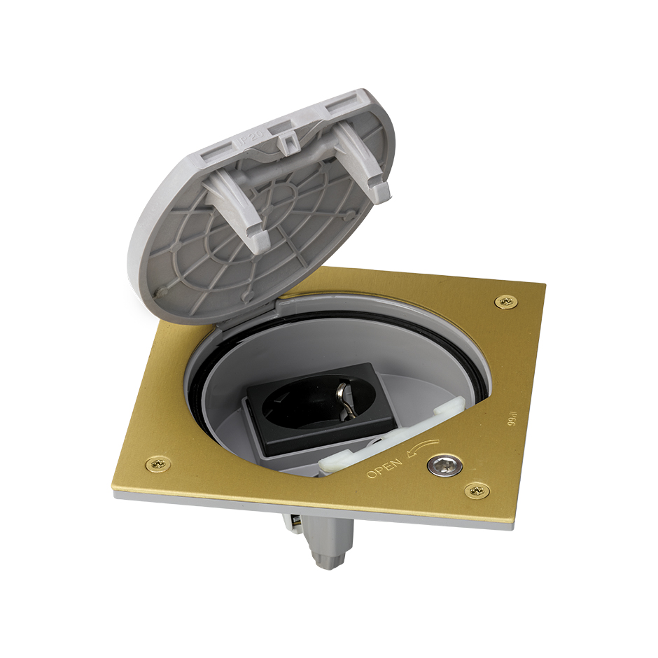 Mechanism-holder unit IP66 with safety lock and Schuko socket outlet ...