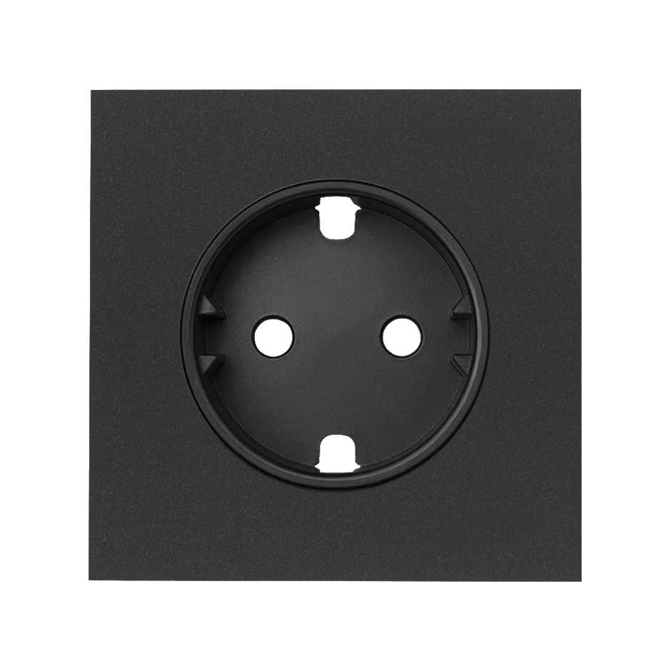 Cover for schuko socket matte black Simon 100 | SIMON