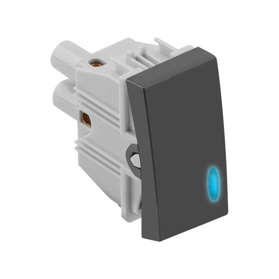 Interruptor simples com led 10 A 250V~ grafite Simon 35 | SIMON
