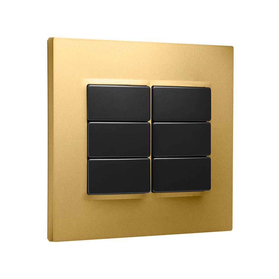 Placa 4x4 de 6 módulos dourado Simon 82 Prisma | SIMON