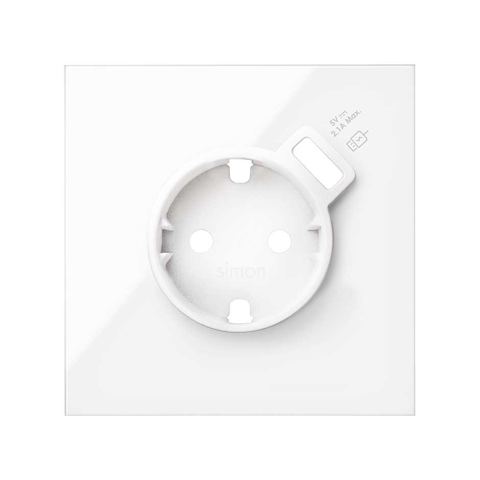 Front kit for 1 element with 1 German socket outlet and built-in USB ...