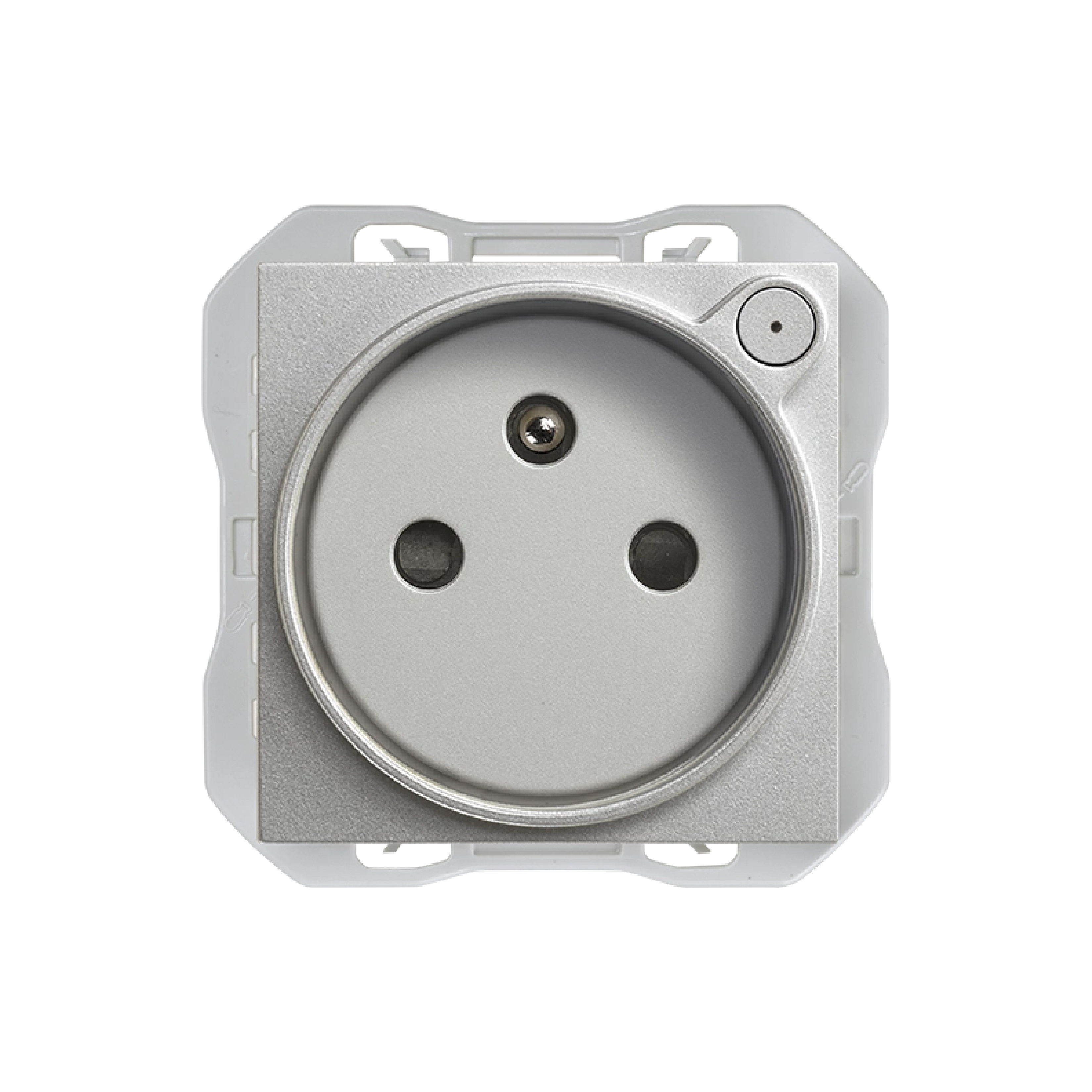iO French socket outlet 16A 230V~ aluminium Simon 270 | SIMON