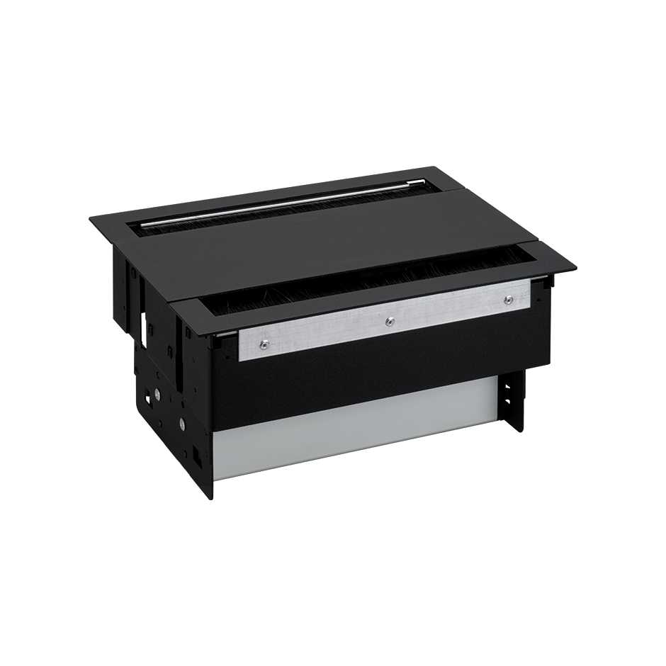 Customisable flush-mounted in the desk kit with dual opening cover and ...