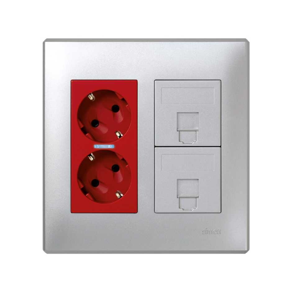 Surface mount or flush-mount wall box kit for 2 double elements with 2 ...