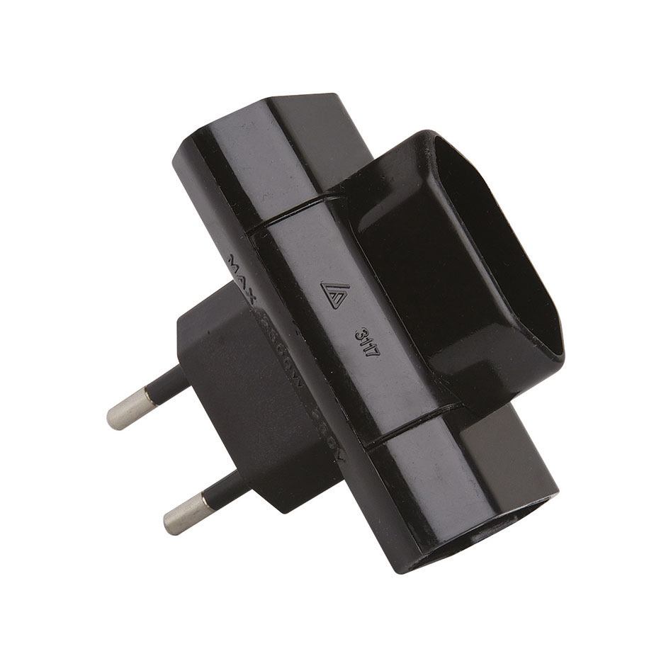 ADAPTADOR TRIPLE LATERAL 10A 250V NEGRO Simon Brico | SIMON