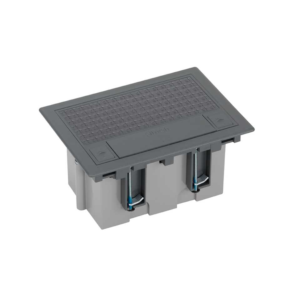 Adjustable floor box with 2 elements for installation in Simon K45 grey ...