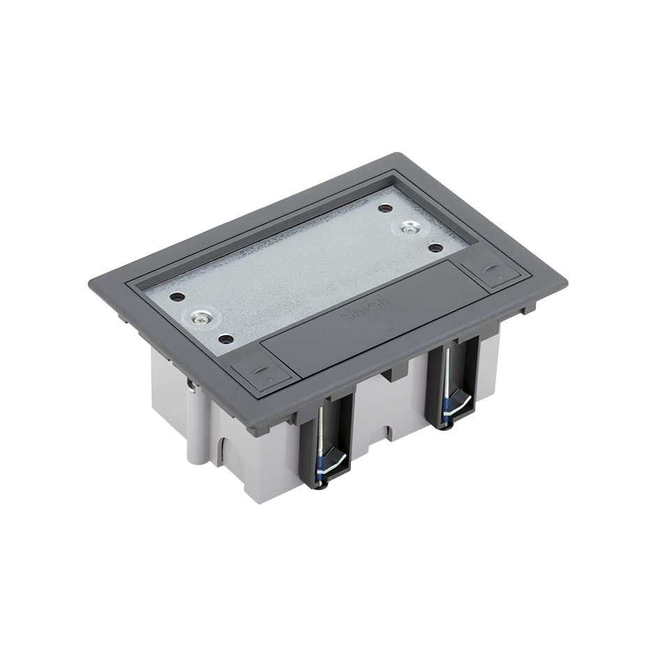 Adjustable floor box for 2 elements in concrete floor installation grey ...