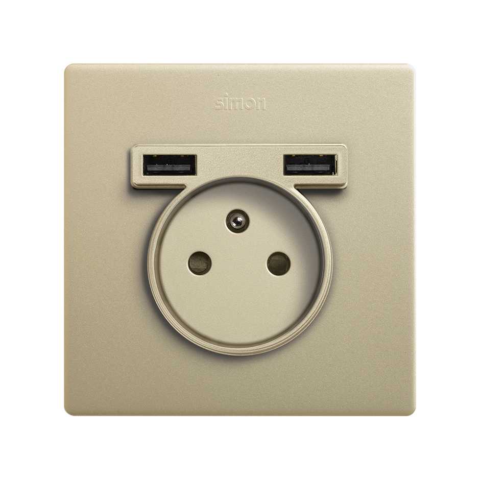 Kit monobloc pour 1 prise française avec 2 chargeurs USB intégrés ...