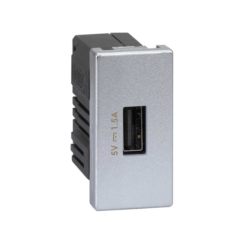 Chargeur 1,5 A 5V CC type A port USB aluminium Simon K45 | SIMON