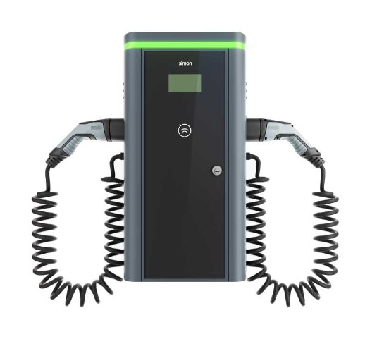 Simon NEON/ Punto de Recarga de Pared con 2 Cables espiral de 4m T2 ...