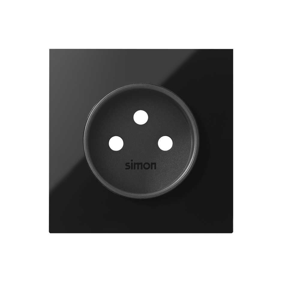 Cover for shiny black socket Simon 100 | SIMON