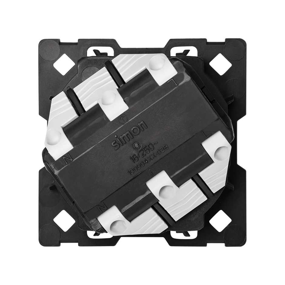 Euro-American plug shiny white Simon 100 | SIMON