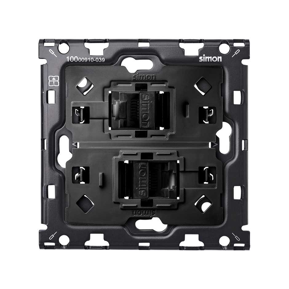 Kit back para 1 elemento con 2 conectores RJ45 Simon 100 | SIMON