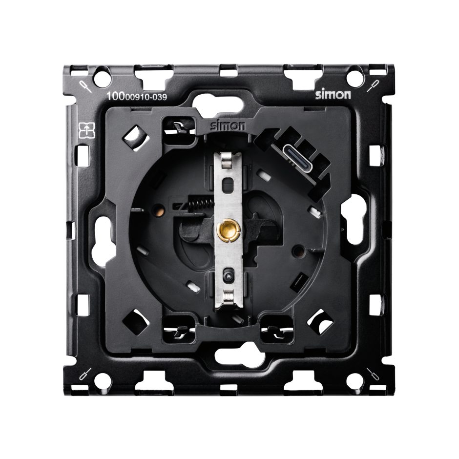 Kit back para 1 base Schuko com carregador USB C 10,5W Simon 100 | SIMON