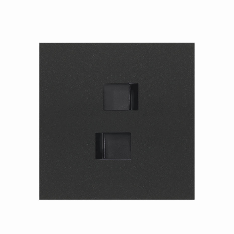 Kit front para 1 elemento con 2 conectores RJ45 negro mate Simon 100 ...