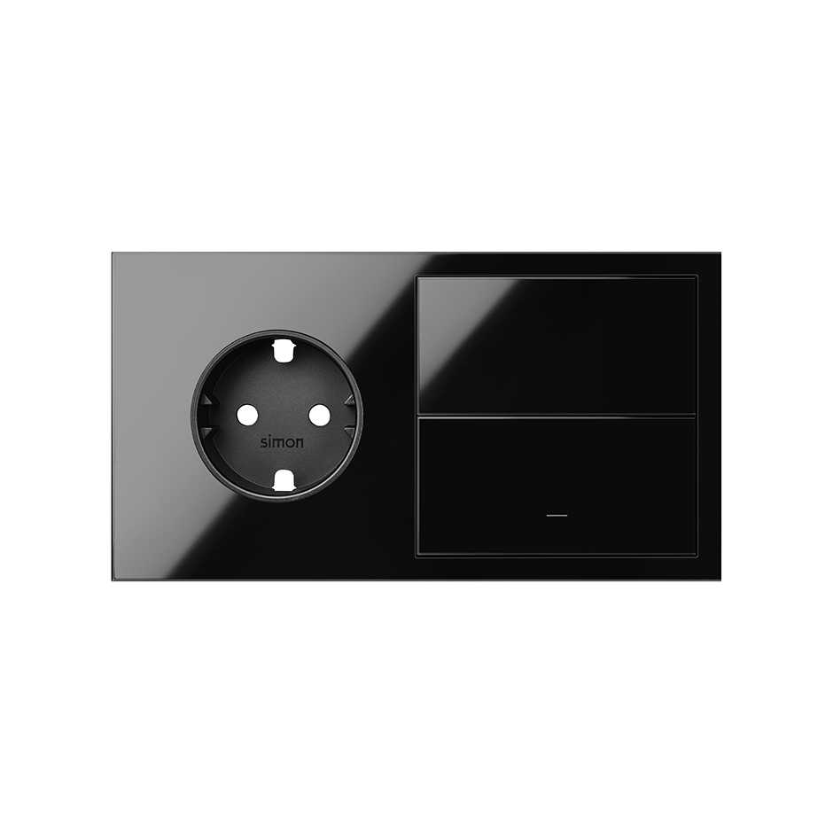 Horizontal front kit for 2 elements with 1 German socket outlet and 1 ...