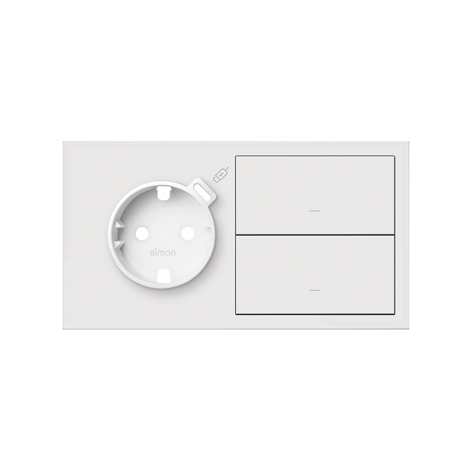 Kit front para 2 elementos con 1 base schuko con cargador USB C + 2 ...