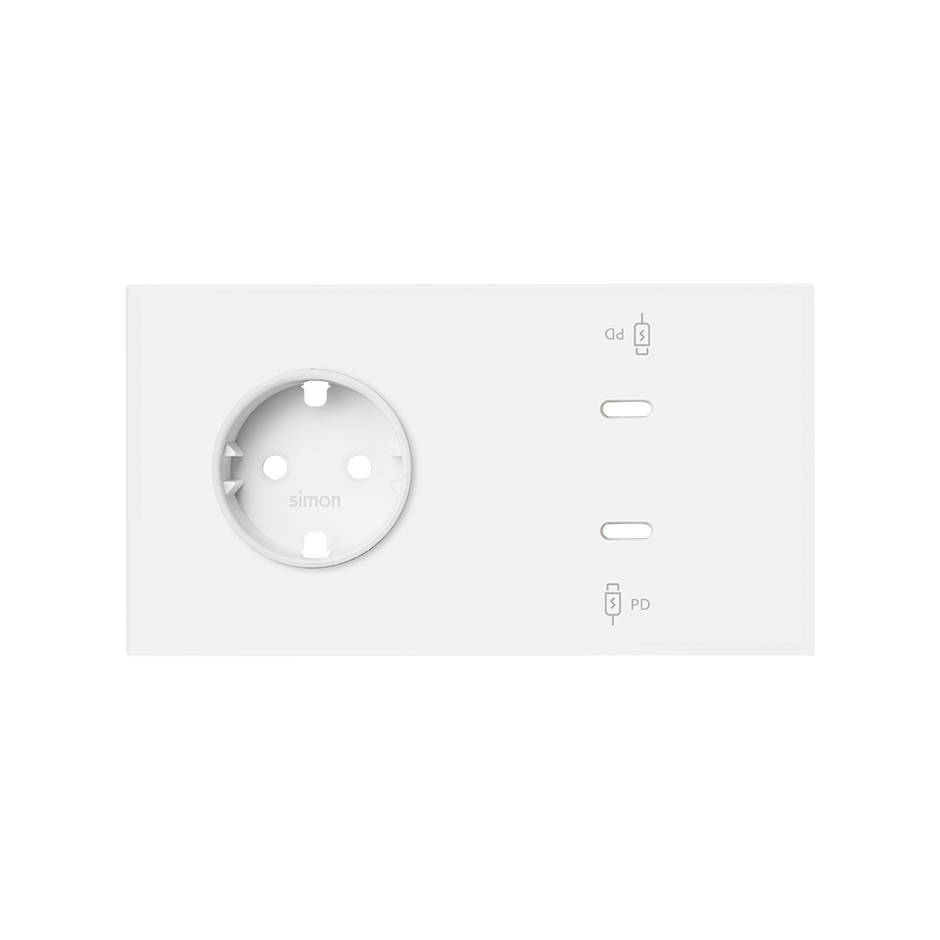 Kit front for 2 elements schuko socket + double USB C charger matt ...