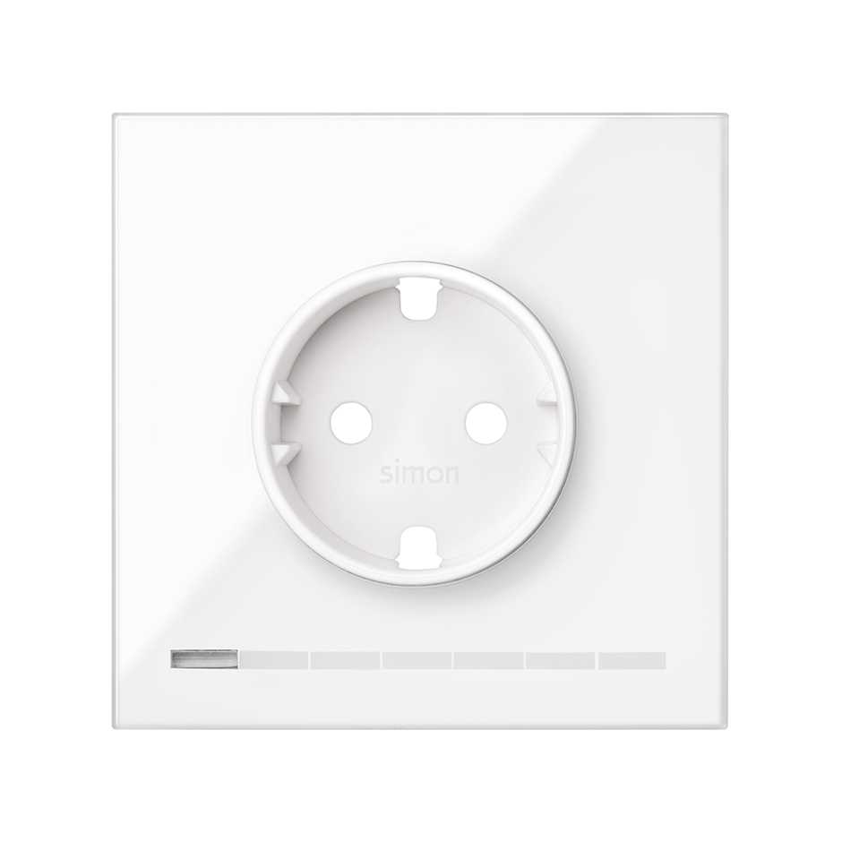 Front kit for 1 element with 1 German socket outlet Simon iO shiny ...
