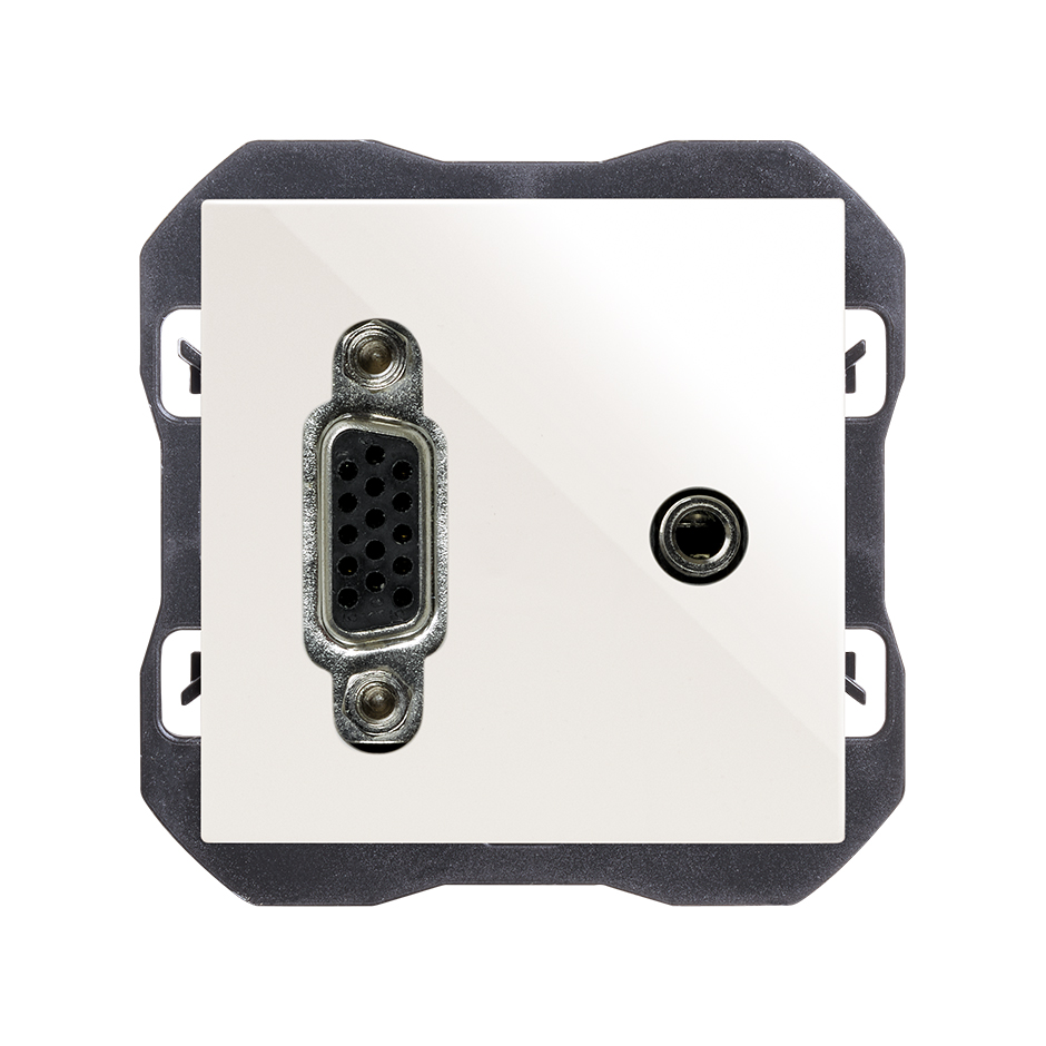 VGA HD15 connector + minijack white Simon 270 | SIMON