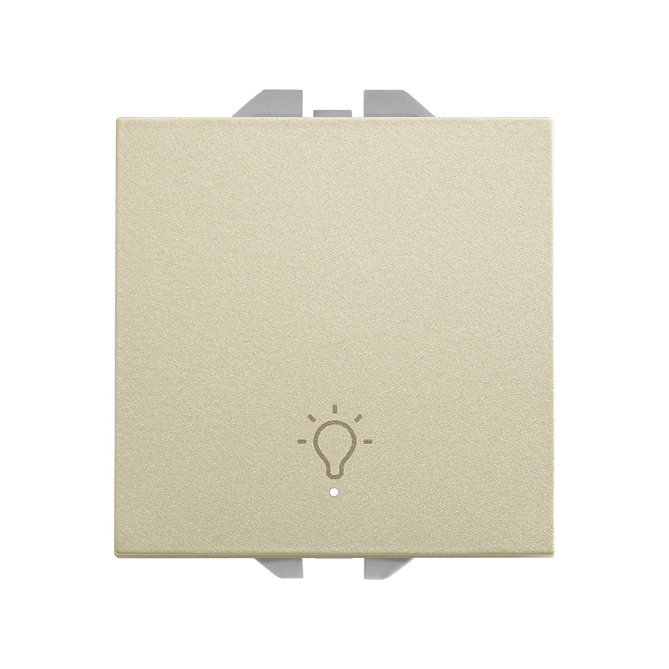 Push-button w/Light Wide 10A 230V~ with light symbol champagne Simon ...