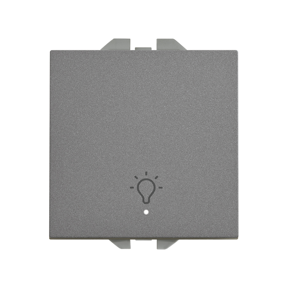 Push-button w/Light Wide 10A 230V~ with light symbol titanium Simon 270 ...