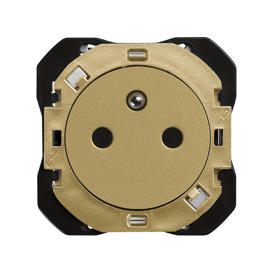 2P+T socket outlet CLEAN 16A 250V~ screw connection gold Simon 270 | SIMON