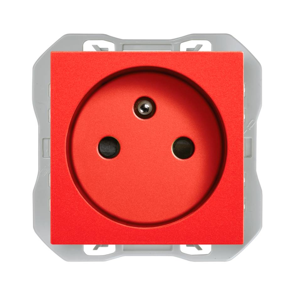 2P+T socket outlet 16A 250V~ screw connection red Simon 270 | SIMON