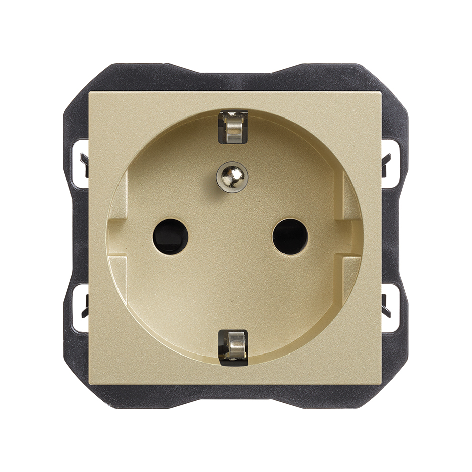 2P+T socket outlet 16A 250V~ screw connection champagne Simon 270 | SIMON