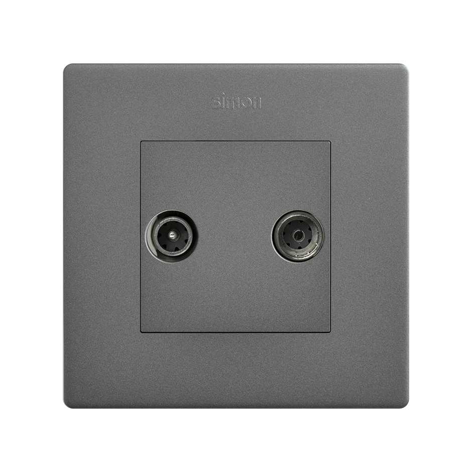 R/TV+SAT signal socket outlet single titanium Simon 270 | SIMON