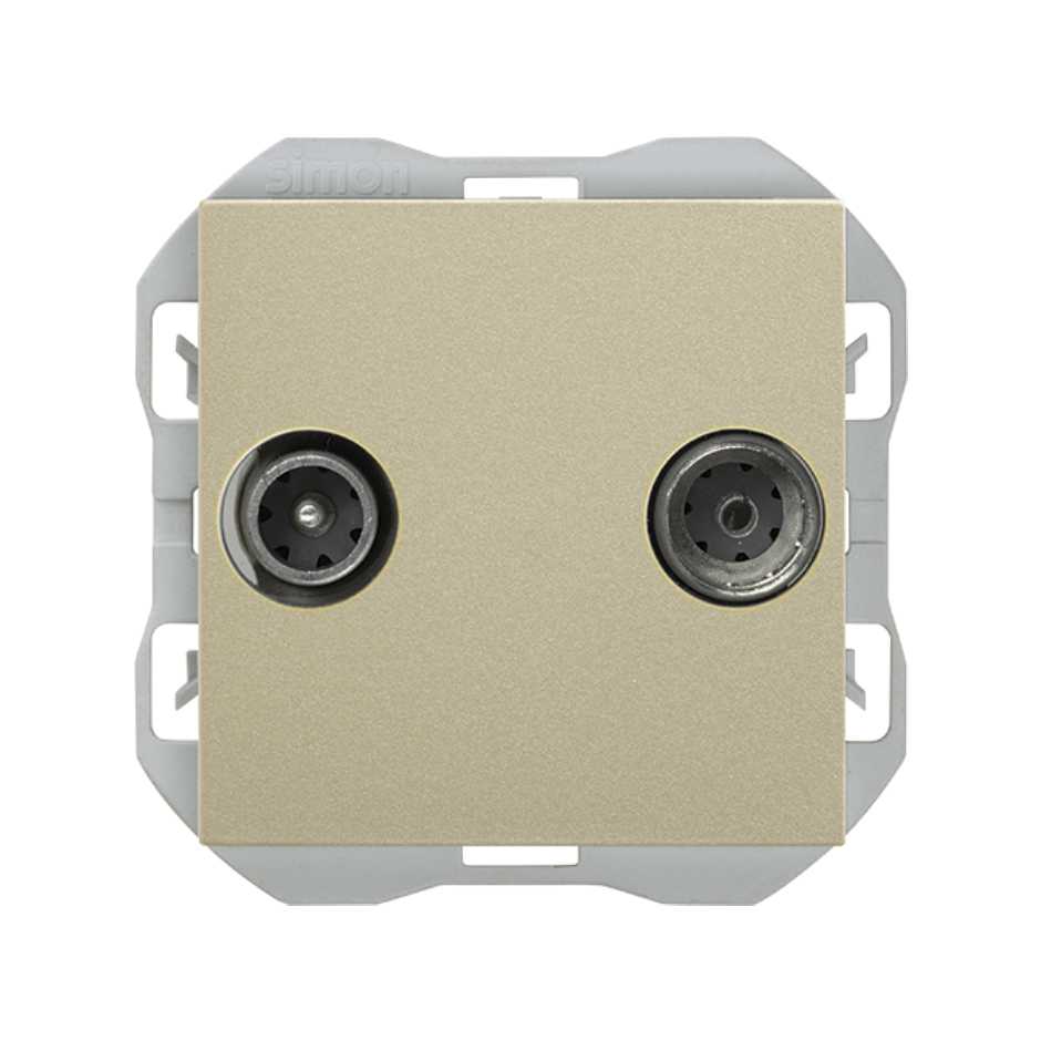 R/TV+SAT signal socket outlet intermediate champagne Simon 270 | SIMON