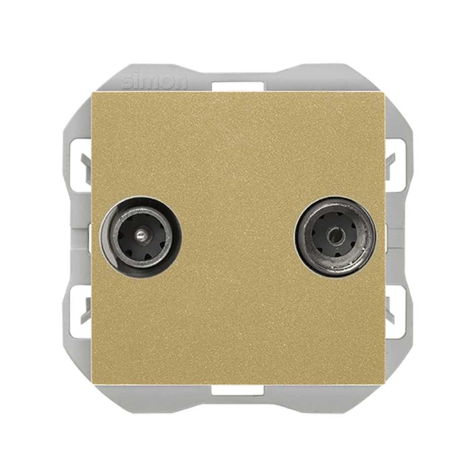 R/TV+SAT signal socket outlet intermediate gold Simon 270 | SIMON