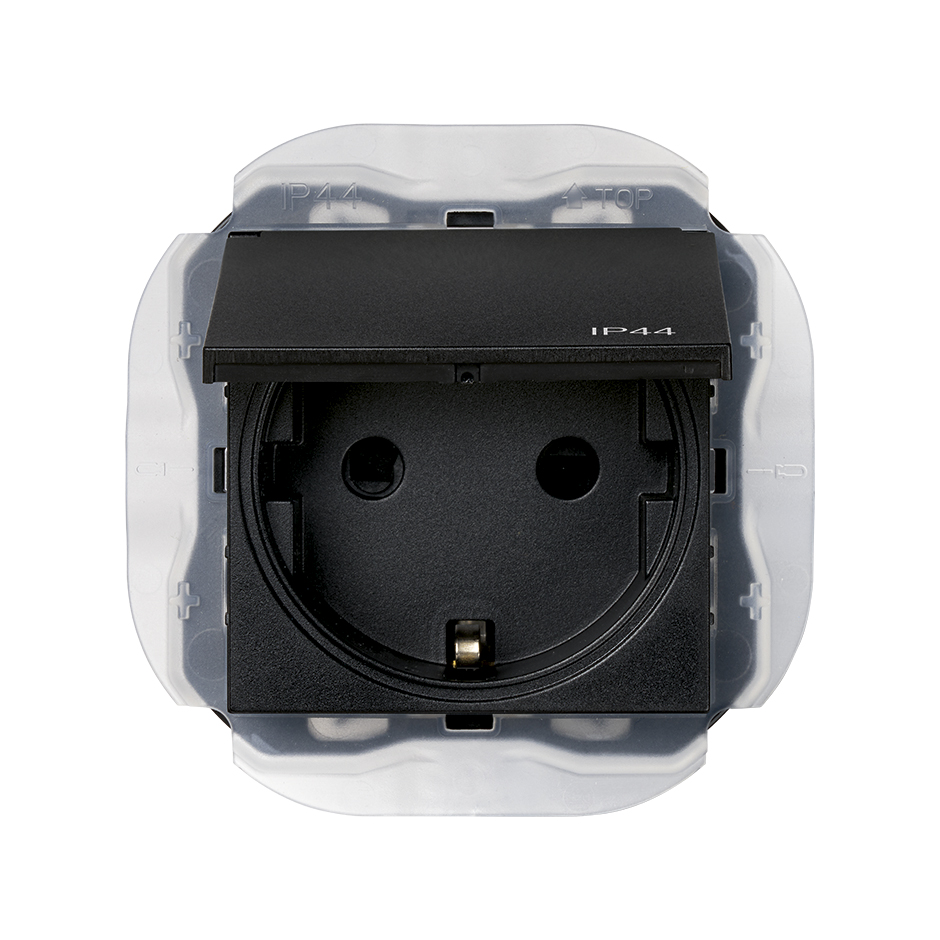 German socket outlet 16A 250V~ with screw terminal connection system ...