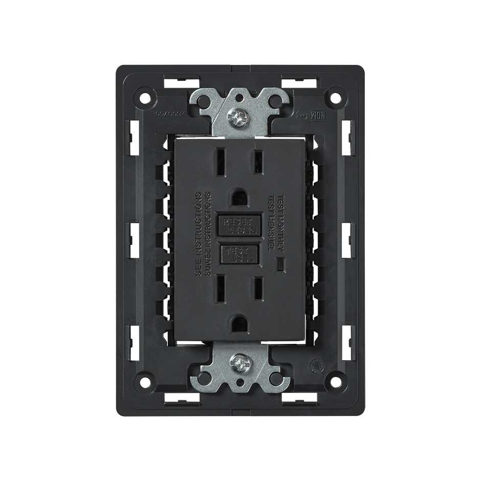 Interruptor de circuito por falla a tierra GFCI con chasis 15A 127V~ grafito Simon 26 | SIMON