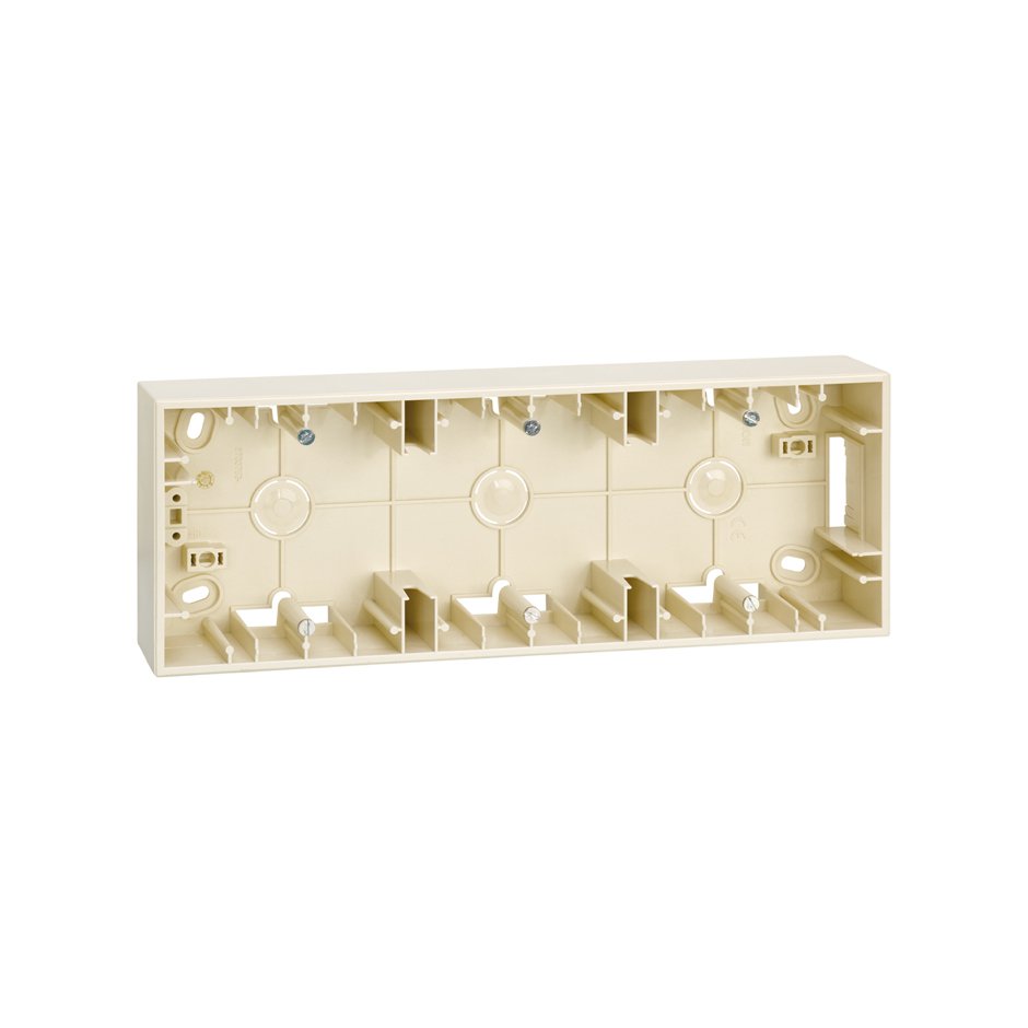 Base para caja pared de superficie para 3 elementos marfil Simon 27 ...