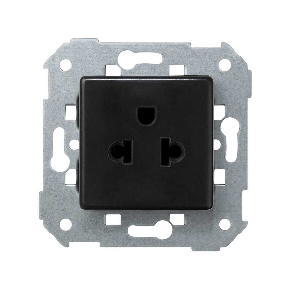 Combined two-pole socket (European/American) 16A 250V~ with ground and ...