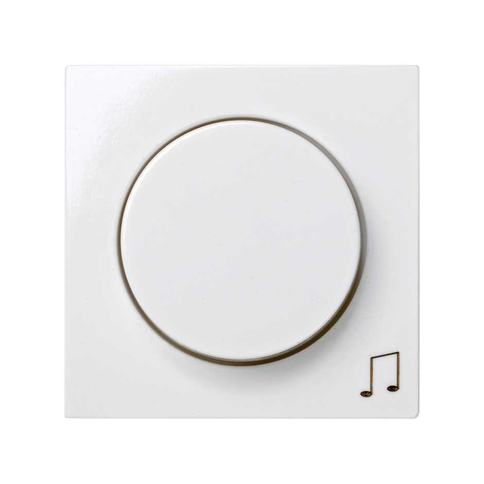 Plate for background music regulators with musical note symbol white ...