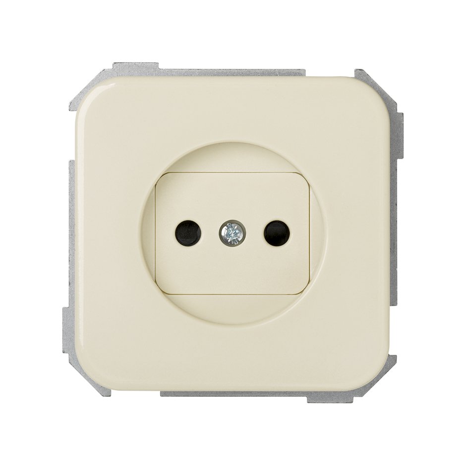 Two-pole socket outlet 16A 250V~ with safety device and screw terminal ...