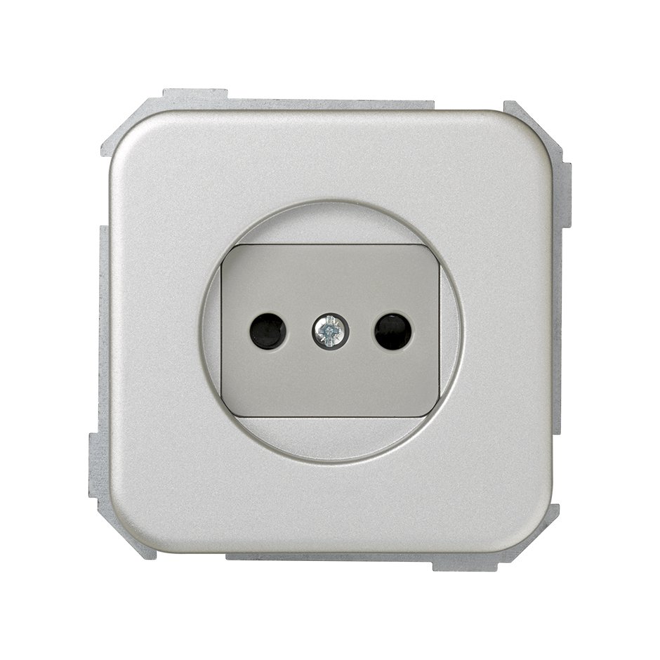 Two-pole socket outlet 16A 250V~ with safety device and screw terminal ...